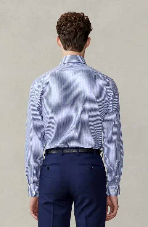 THE BLACK TUX Essential Dress Shirt - Navy Stripe