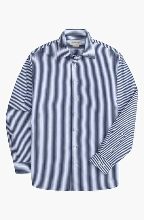 THE BLACK TUX Essential Dress Shirt - Navy Stripe
