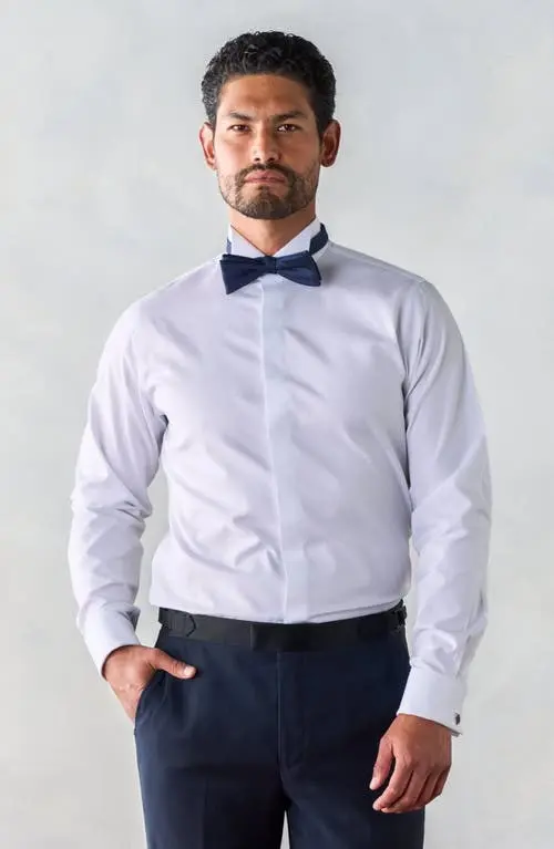 THE BLACK TUX Wing Collar Fly Front Slim Dress Shirt