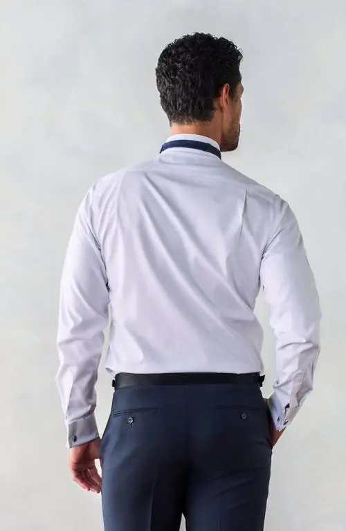 THE BLACK TUX Wing Collar Fly Front Extra Slim Dress Shirt