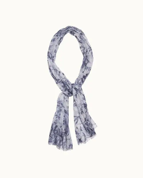Orlebar Brown Zephra Linen Silk Scarf - Aero Blue