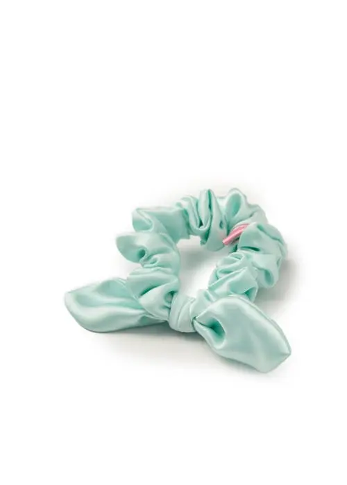 OLAH Bunny Ear Silk Scrunchie - Blue
