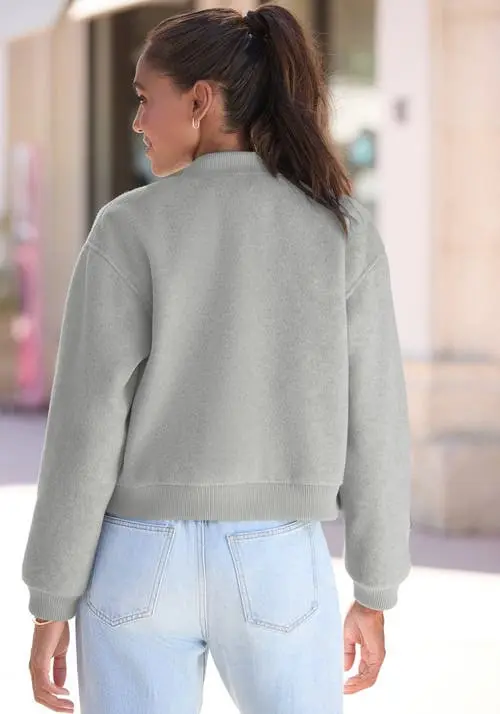 LASCANA Fleece Varsity Bomber Jacket