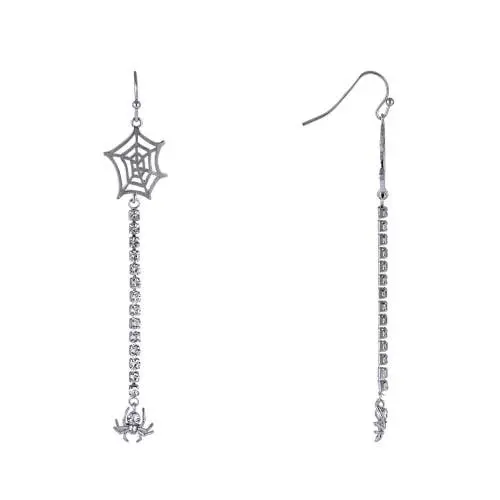 HALLMARK Halloween Spider And Web Linear Drop Earrings