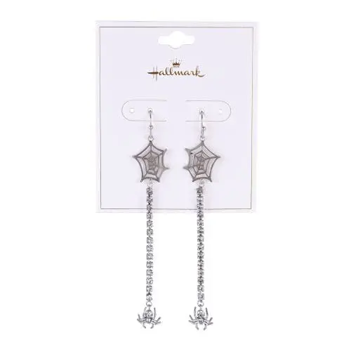 HALLMARK Halloween Spider And Web Linear Drop Earrings