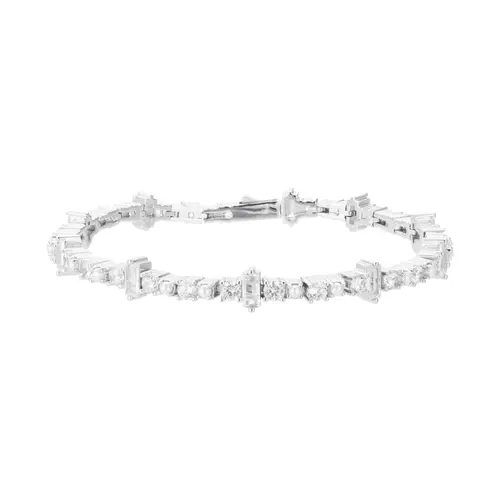 UNTAMED PETALS Monroe Crystal Bracelet - Metallic Silver