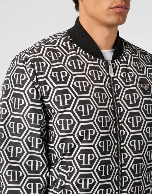 Philipp Plein Monogram Nylon Bomber Jacket