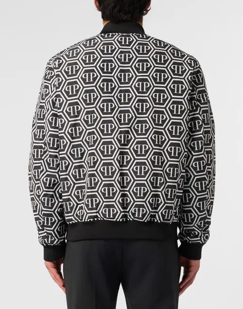 Philipp Plein Monogram Nylon Bomber Jacket