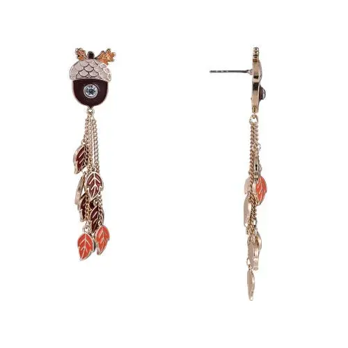 HALLMARK Acorn And Leaf Linear Statement Earrings