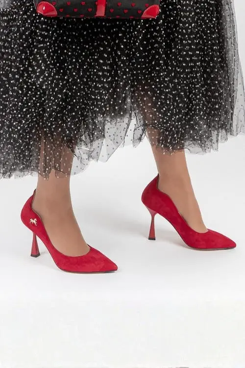 CAVALINHO Suede Stiletto Pumps - Red