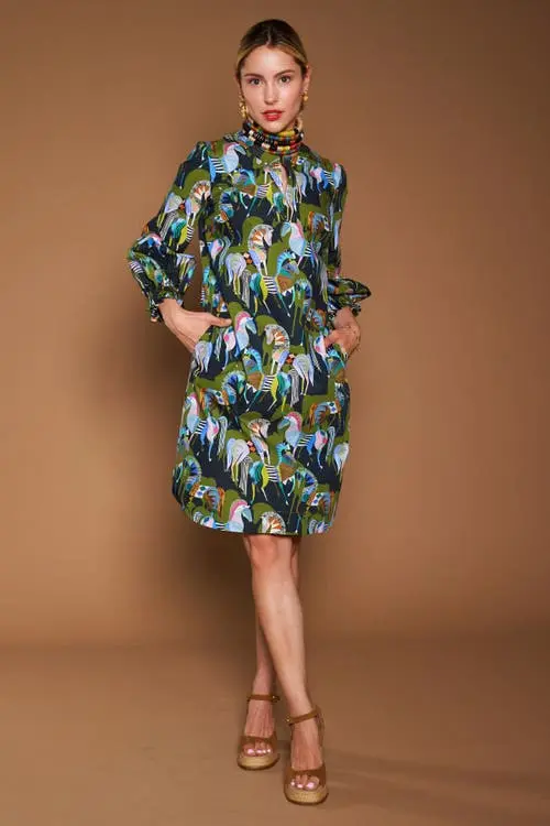 MAISON COMMON Printed Balloon Sleeve Dress