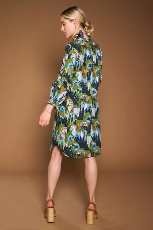 MAISON COMMON Printed Balloon Sleeve Dress