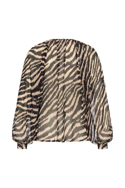 MAISON COMMON Silk Blouse With Zebra Print