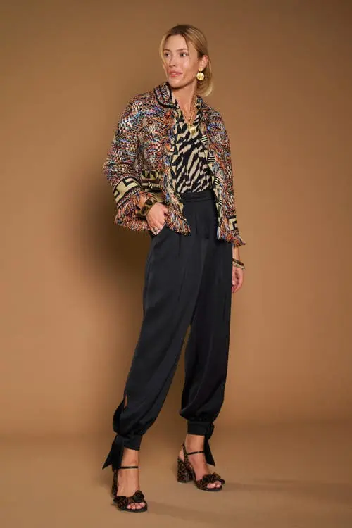 MAISON COMMON Tweed Jacket With Patch Pockets And Fringes