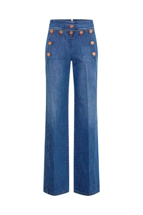 MAISON COMMON Sailor Jeans With Decorative Buttons