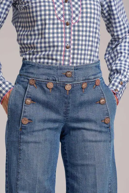 MAISON COMMON Sailor Jeans With Decorative Buttons