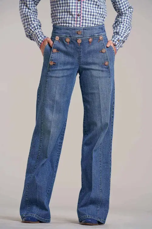 MAISON COMMON Sailor Jeans With Decorative Buttons