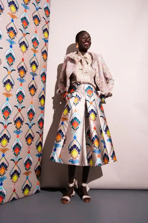 MAISON COMMON Printed Mikado Skirt