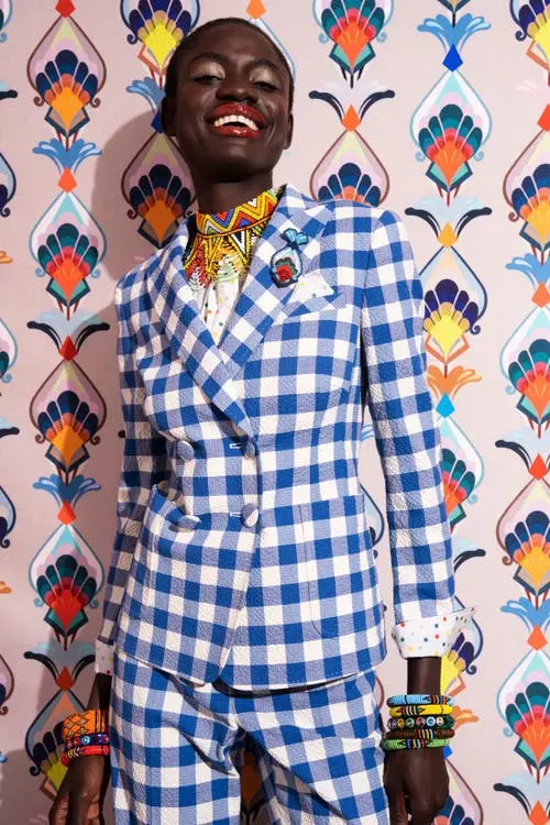 MAISON COMMON Vichy Blazer With Application