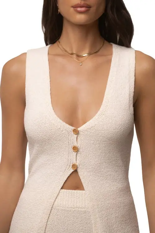 JLUXLABEL Knit Vest And Mini Skirt Set