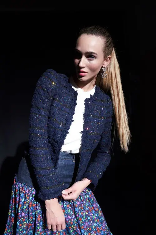 MAISON COMMON Sequins Tweed Jacket With Macrame Trimming