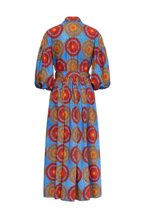 MAISON COMMON Printed Dress With Macramé Piping