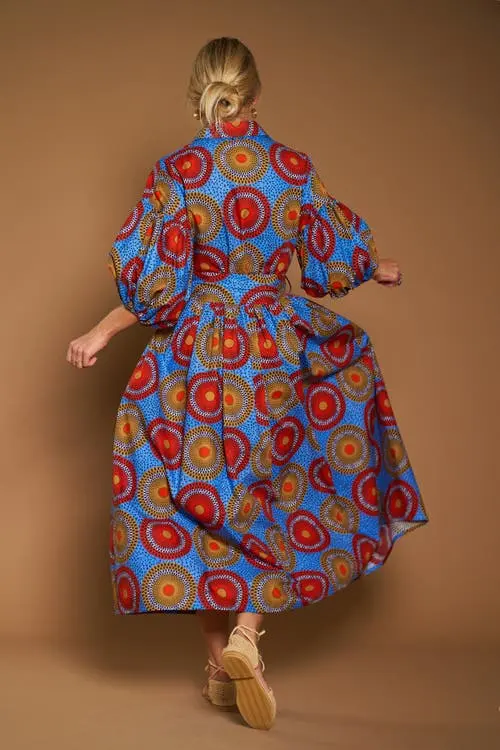 MAISON COMMON Printed Dress With Macramé Piping