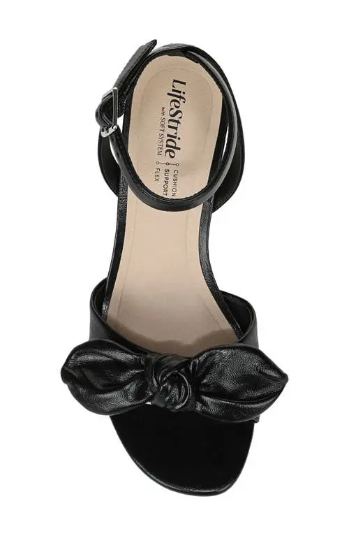 LIFESTRIDE Nola Sandal With Bow Detailing - Black Texture