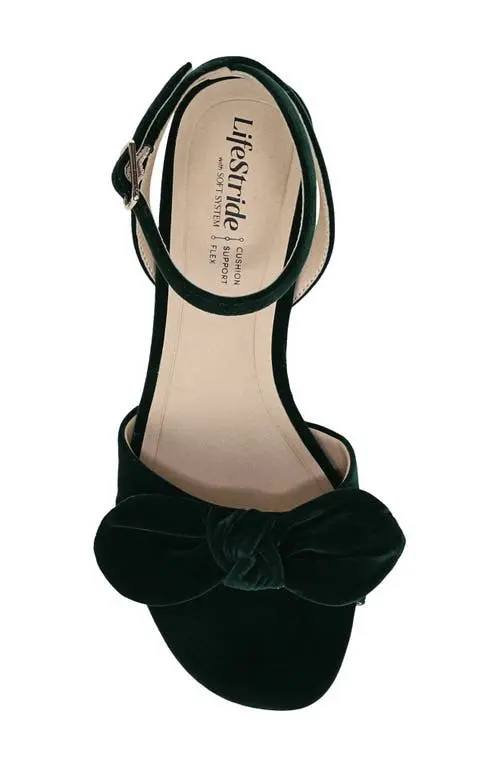 LIFESTRIDE Nola Sandal With Bow Detailing - Dark Green