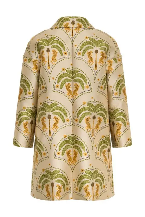 MAISON COMMON Jacquard Long Jacket With Embroidery