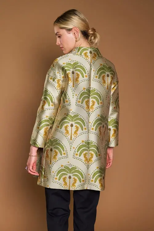 MAISON COMMON Jacquard Long Jacket With Embroidery