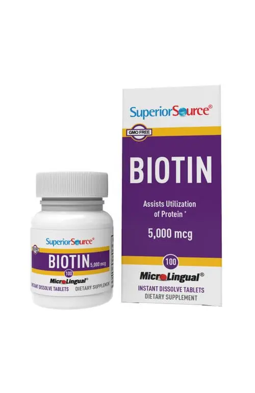 SUPERIOR SOURCE Biotin Sublingual Dissolving Tablets 5mg Hair And Nails Supplement