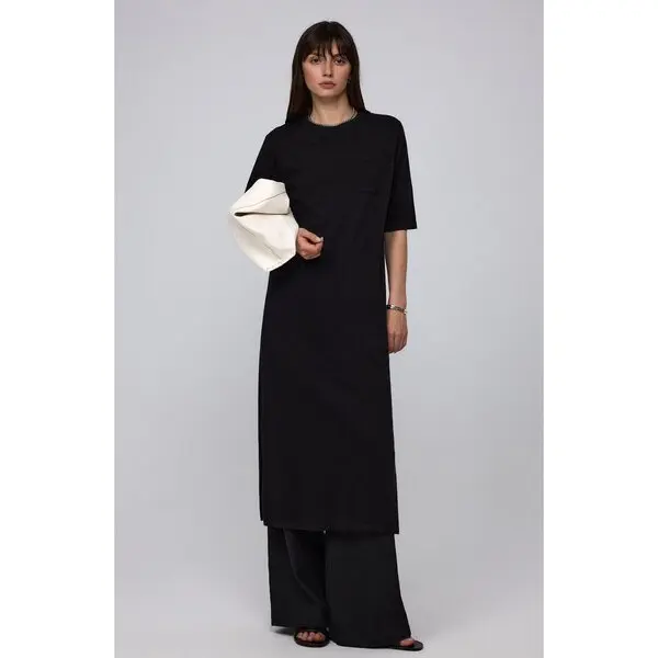 JUANA Elara Short Sleeve Maxi Dress - Black