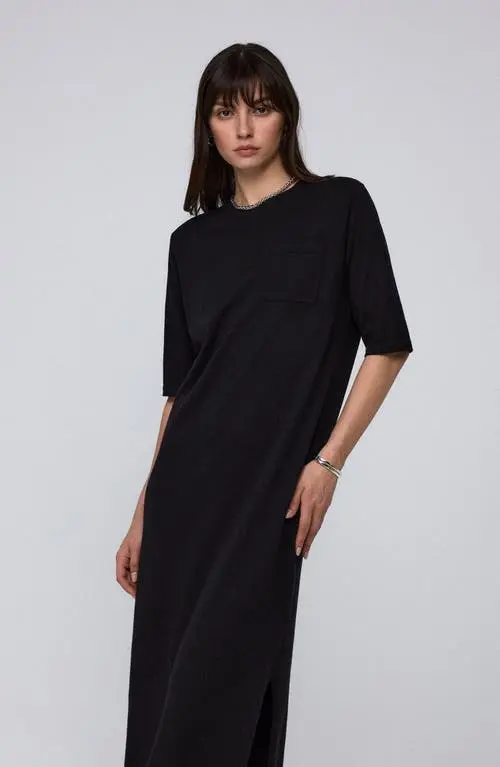 JUANA Elara Short Sleeve Maxi Dress - Black