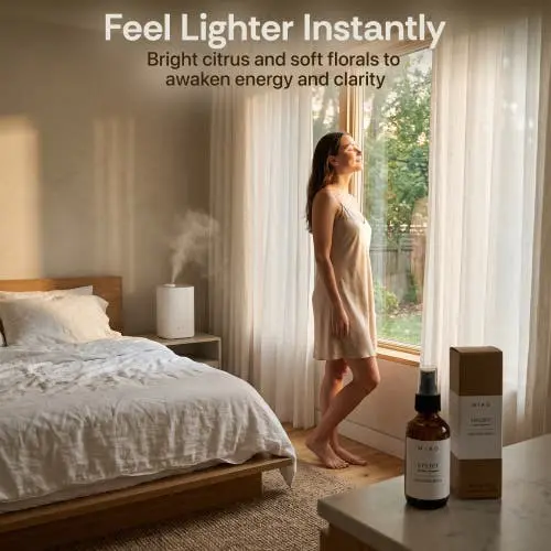 MIKO Uplift Room + Linen Mist With Jasmine & Bergamot 100% Organic 2 Fl Oz
