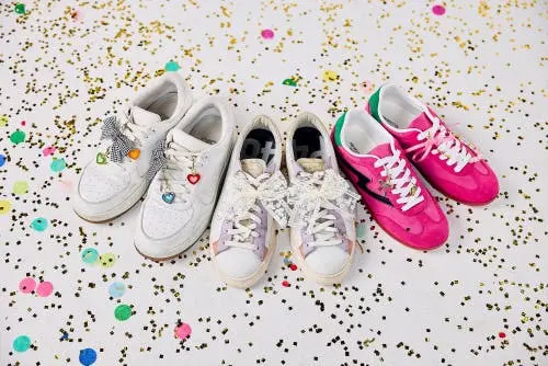 PACKED PARTY Lace Bow And Gold Charm Shoe Charm Set