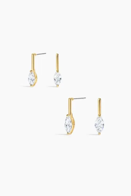 ELECTRIC PICKS JEWELRY Marquise Crystal Earrings Set Of 2
