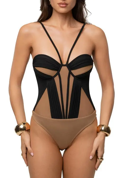 JLUXLABEL Illusion Contrast Bodysuit - Black