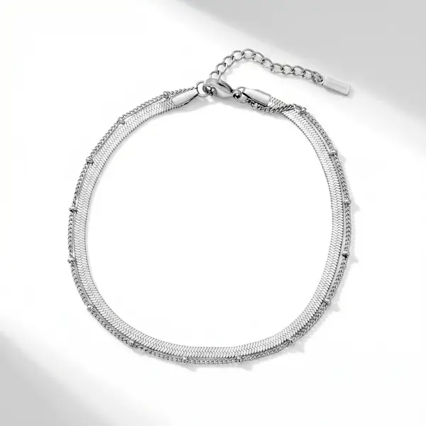 BLISS DIAMOND Stefanie Anklet Plated 9.25" With 1.5" Extender