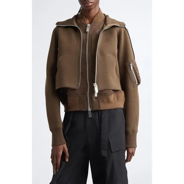 Sacai Sponge Sweat Hoodie - Brown
