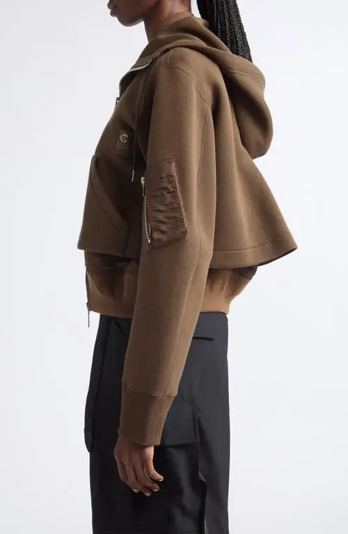 Sacai Sponge Sweat Hoodie - Brown