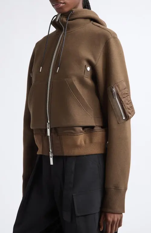 Sacai Sponge Sweat Hoodie - Brown