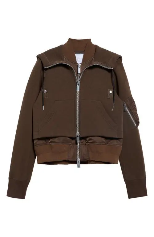 Sacai Sponge Sweat Hoodie - Brown
