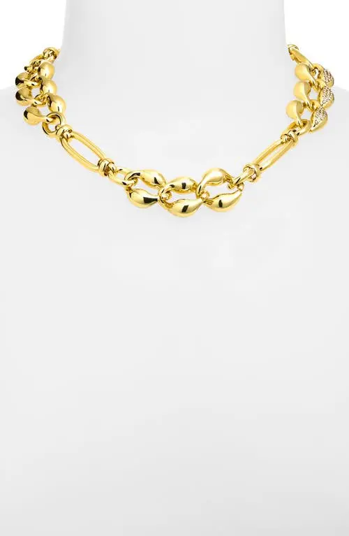 MELANIA CLARA Sculptural Chain Necklace With Cubic Zirconia