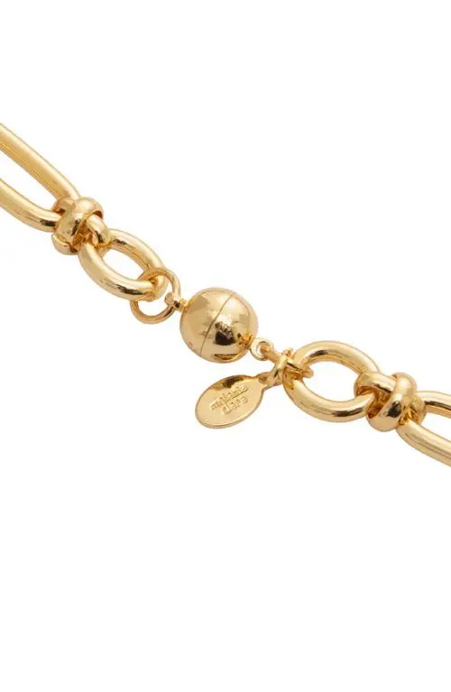 MELANIA CLARA Sculptural Chain Necklace With Cubic Zirconia