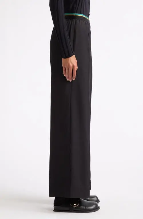 Plan C Wide Leg Trousers With Striped Waistband