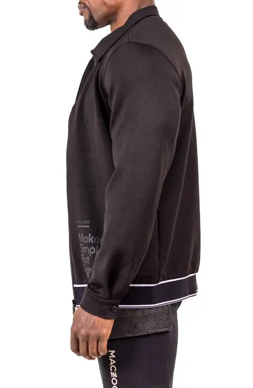 MACEOO Marthyr Zip Sweater With Graphic Detail