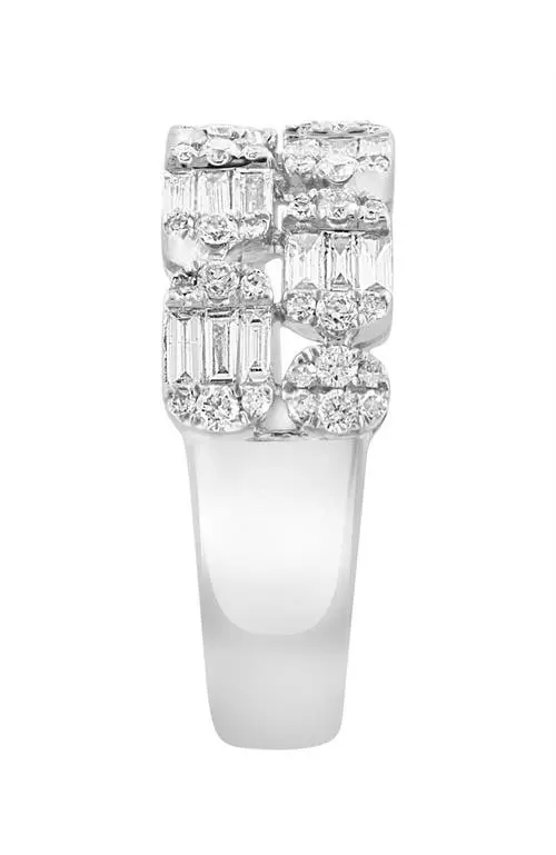 EFFY 14k White Gold Diamond Baguette And Pave Band Ring