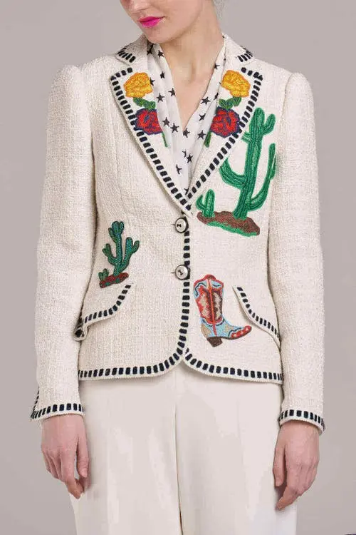 MAISON COMMON Blazer With Embroidery Patches