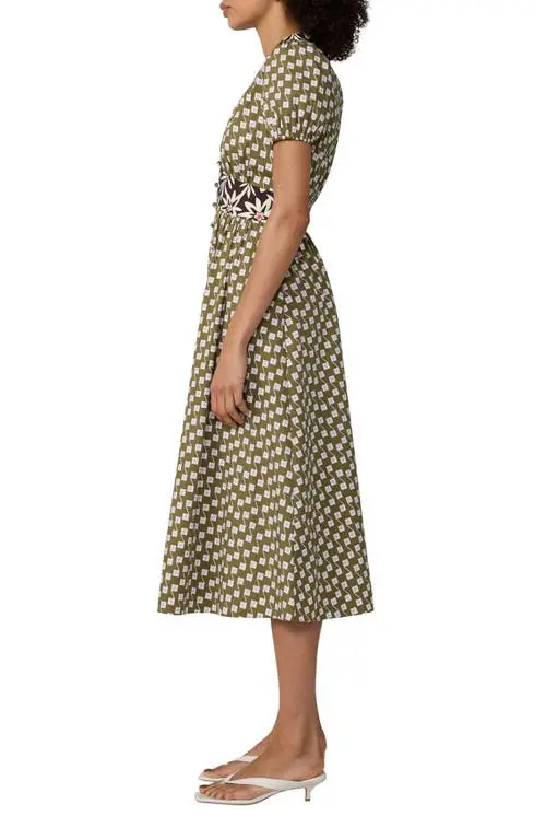 Diane Von Furstenberg Erica Printed Stretch Cotton Midi Dress